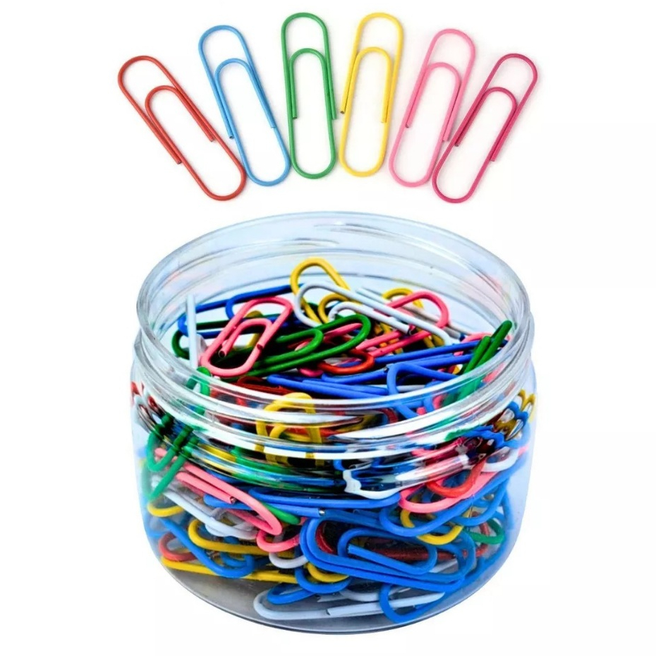 Pote Com 160 Clips 28mm Coloridos Para Papel / clip / clips / clips de ...
