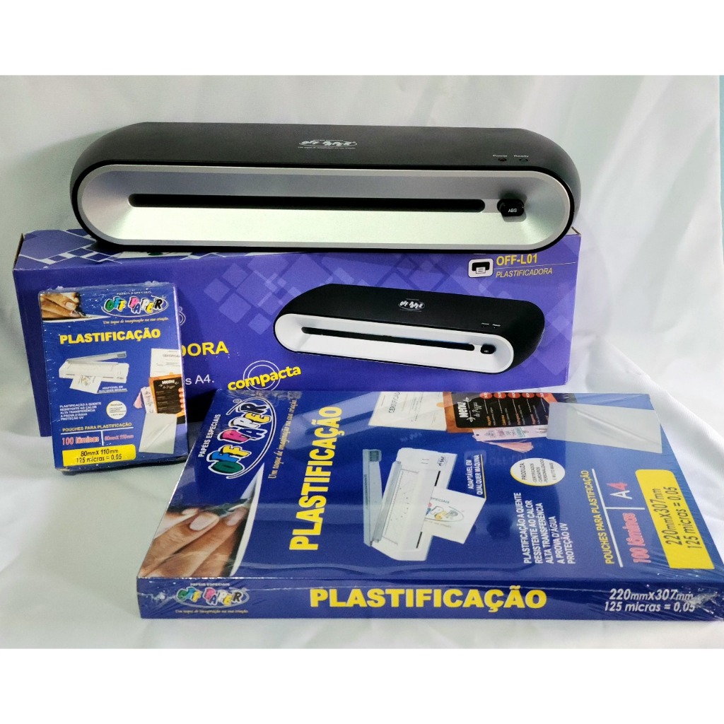 Plastificadora e Laminadora A4 + Plástico para Plastificadora A4 e para ...