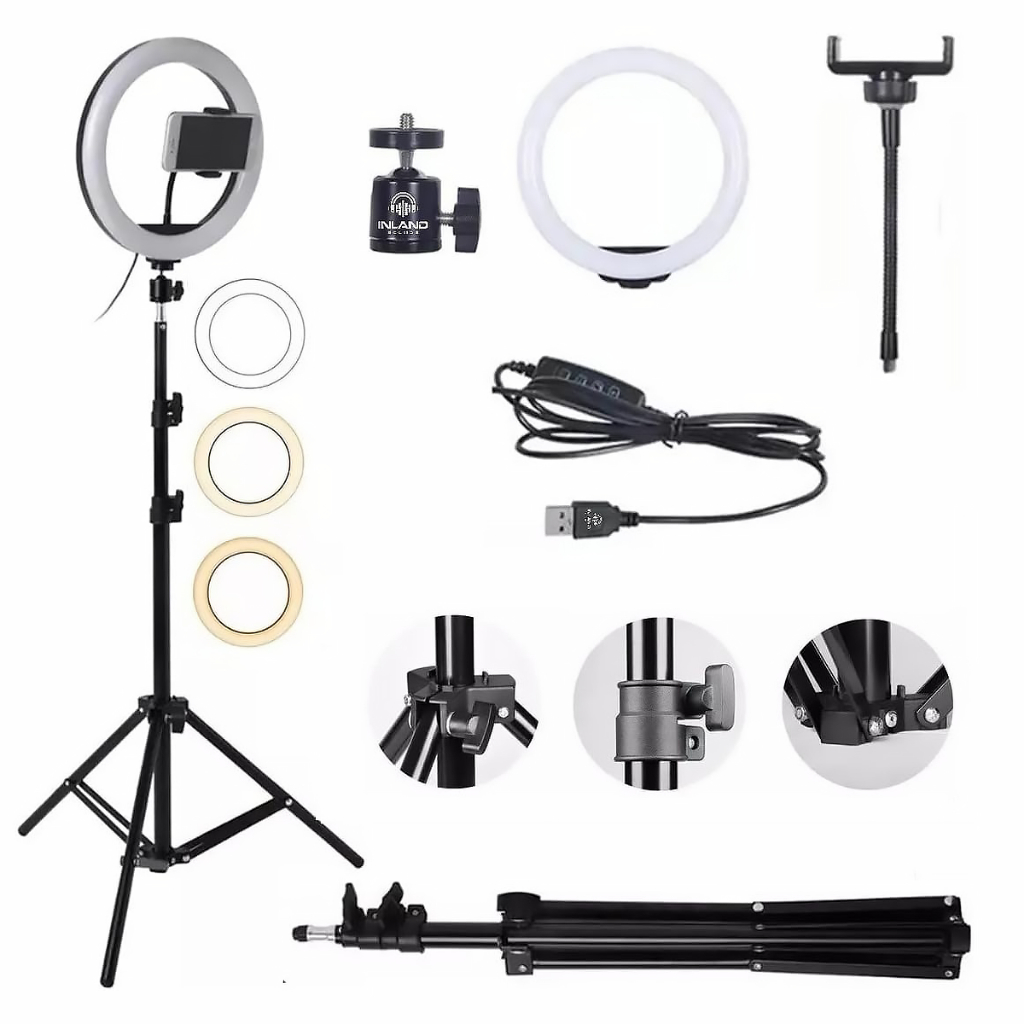 Ring Light Kit Completo Iluminador Profissional 10 Polegadas Tripé 2,10M | Shopee Brasil