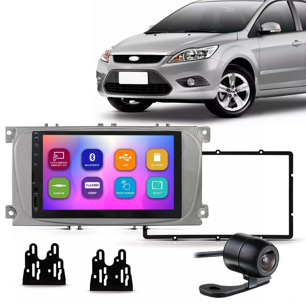 Central Multimidia + Moldura 2 Din Ford Focus + Camera | Shopee Brasil