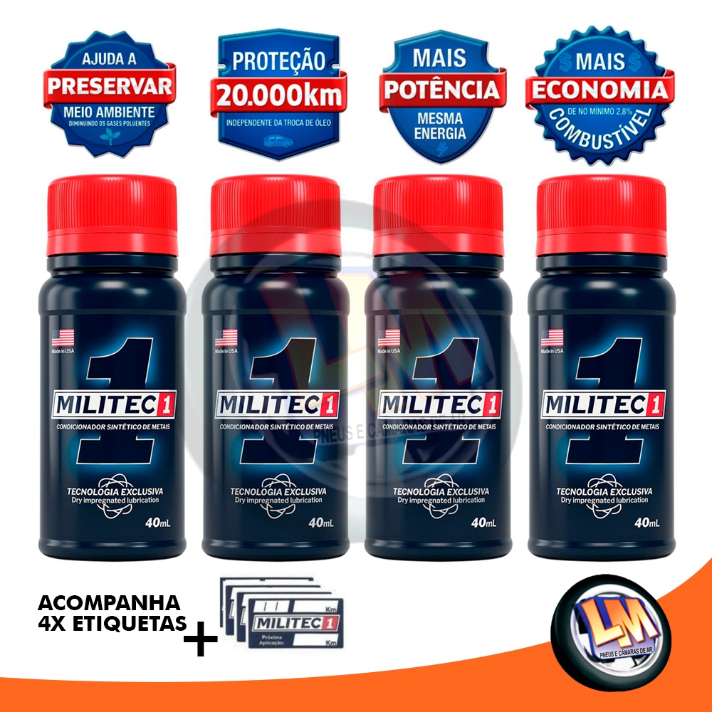 Kit com 4 Militec 1 para Motor Condicionador de Metais Original 40 Ml ...