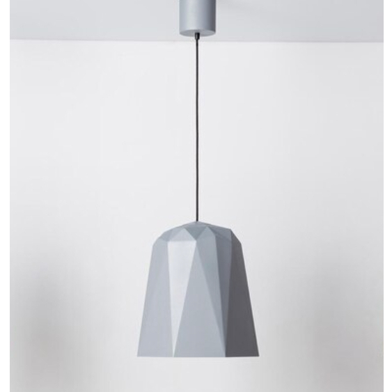 Lustre Pendente Geométrico Em Fibra Cinza E27 40w Marca Mumoon Italy ...