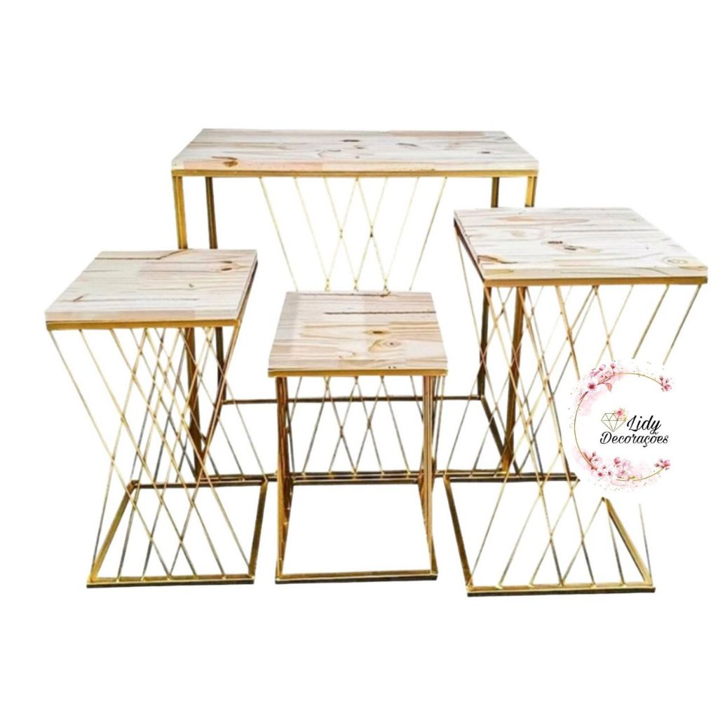 Kit de Mesa Treliça Jogo com 4 Peças decoração Festa | Shopee Brasil