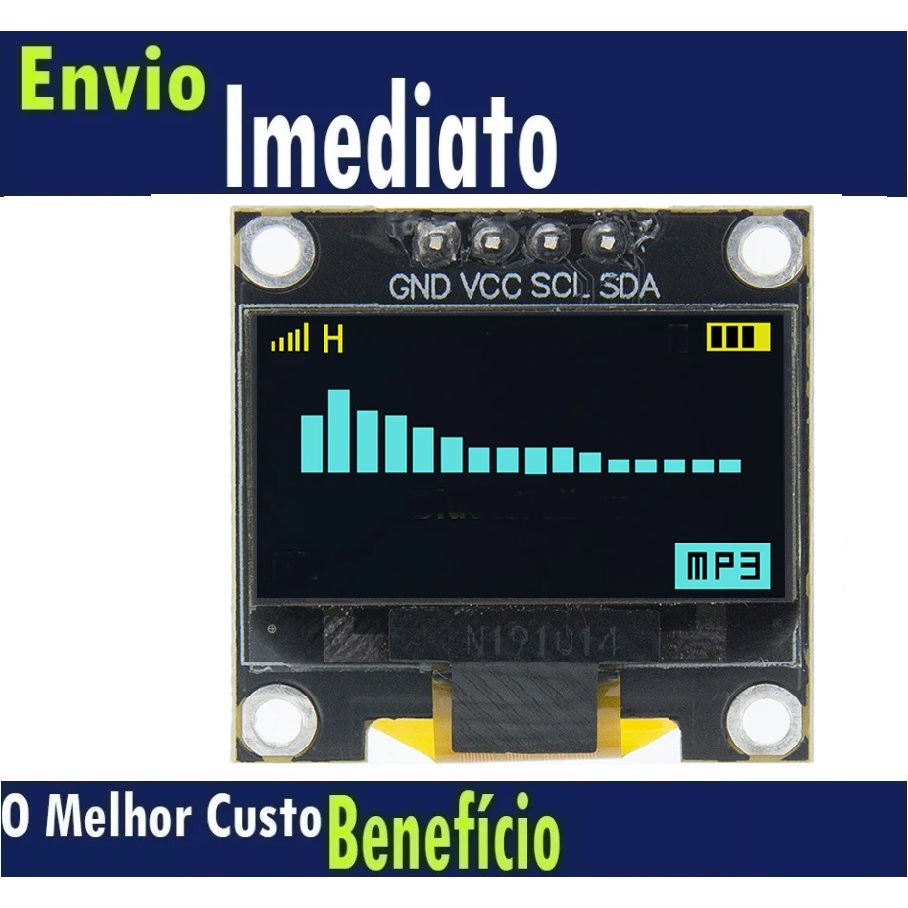 Display Oled 128x64 0.96 I2c Gráfico Arduino Azul E Amarelo | Shopee Brasil