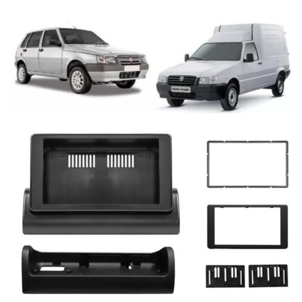 Moldura Dvd 2din Multimidia Mp5 Fiat Uno Mille Fiorino | Shopee Brasil