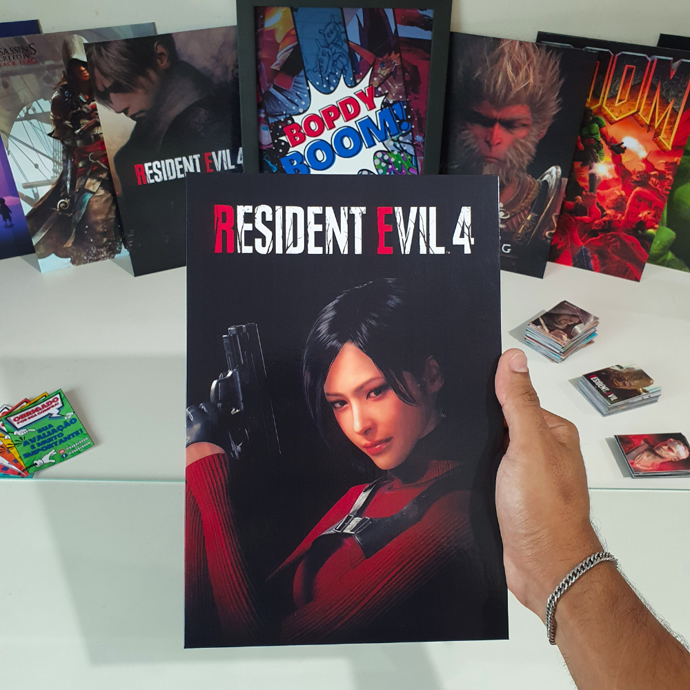 Resident Evil 4 Placa decorativa mdf quadro decoração parede presente ...