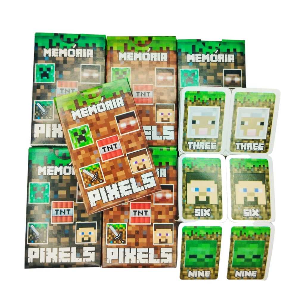 Kit 15 Jogo Da Memoria Minecraft Infantil Para Kit Festa | Shopee Brasil