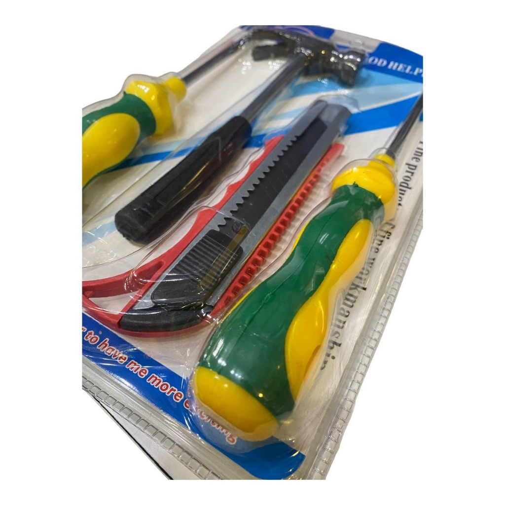 Kit de ferramentas com martelo estilete e 2 chaves de fendas 4 peças RF ...