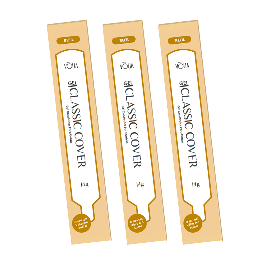 Kit 3 Refil Económico Gel Classic Cover Bisnaga Sache - Volia -14g ...
