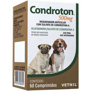 Condroton 500mg C/ 60 Comprimidos - Regenerador Articular P/ Cães ...