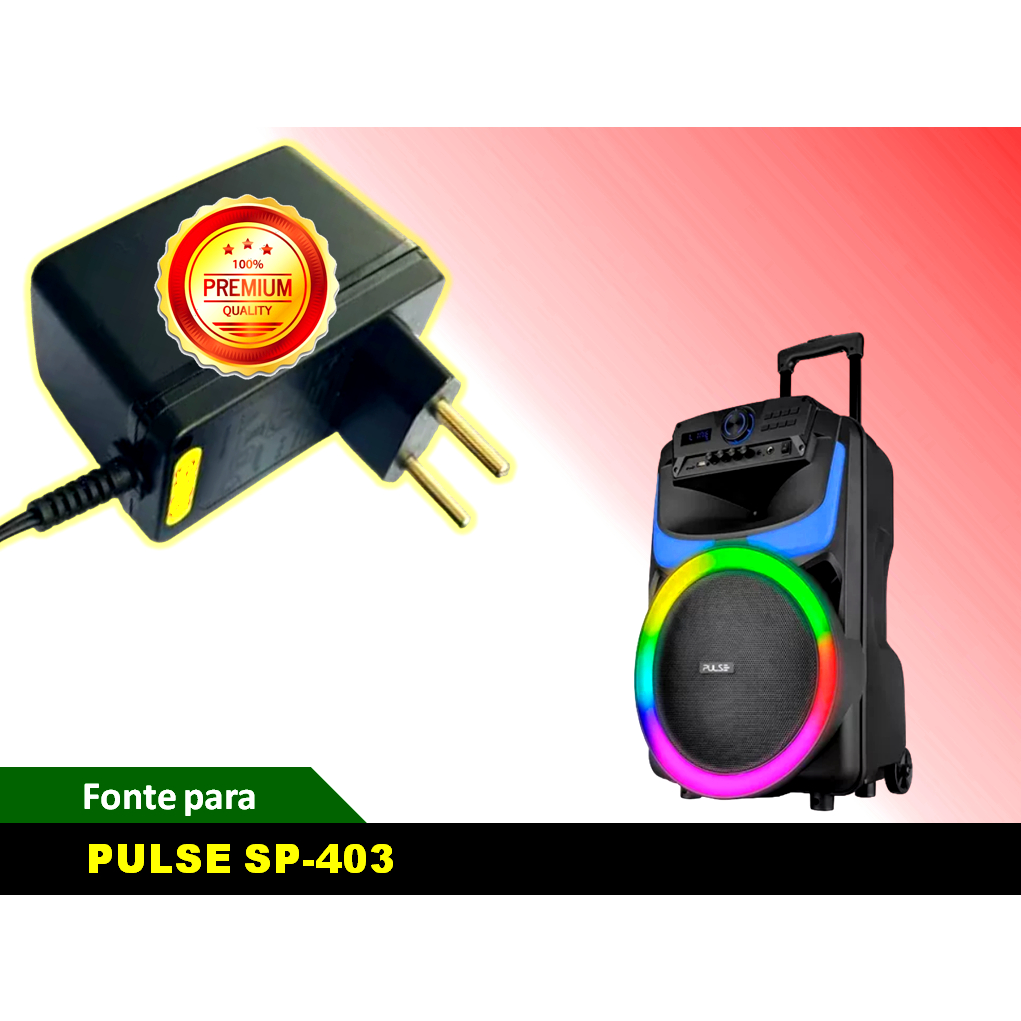 Carregador fonte para caixa de som Pulse SP403! Fio longo! A Melhor ...
