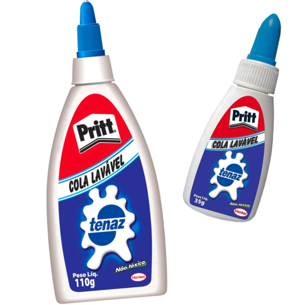 Cola Pritt Tenaz Liquida Branca 110g ou 35g Escolar Grande ou Pequena ...