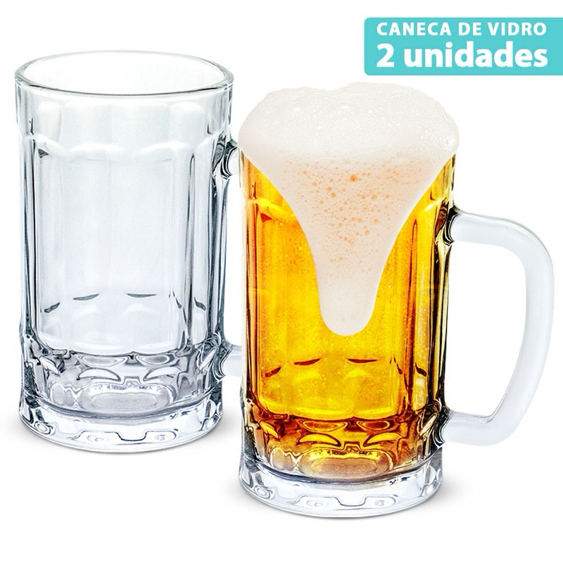 KIT 2 CANECAS CHOPP VIDRO CLINK | Shopee Brasil