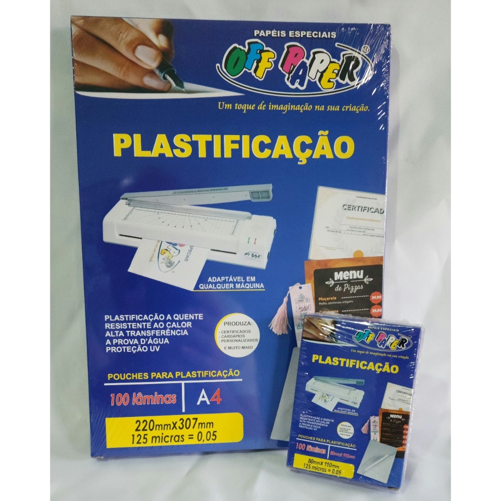 Plástico para Plastificadora A4 e para documentos 100 lâminas cada ...