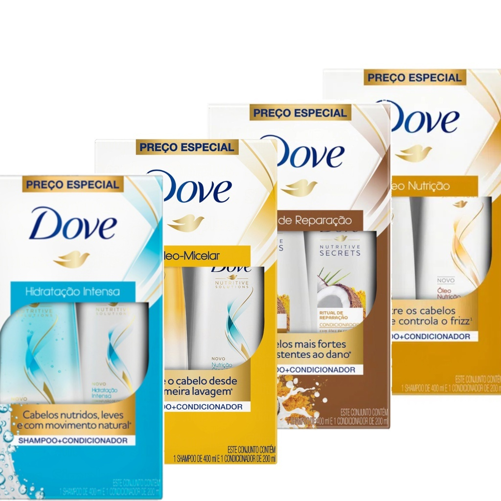 Kit Shampoo 400ml + Condicionador 200ml Dove RFragrancias | Shopee Brasil
