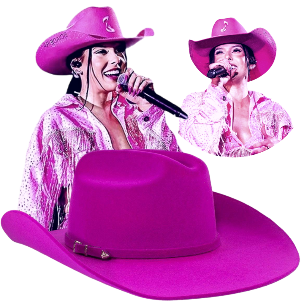 Chapéu Rosa Ana Castela Boiadeira Look Sertanejo Country Cor | Shopee ...