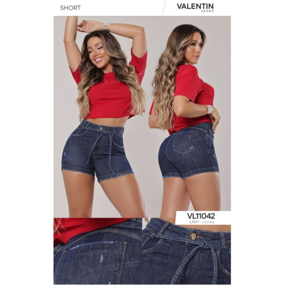 Short Jeans escuro Feminina Valentin Deluxe Tam 42 CGA | Shopee Brasil