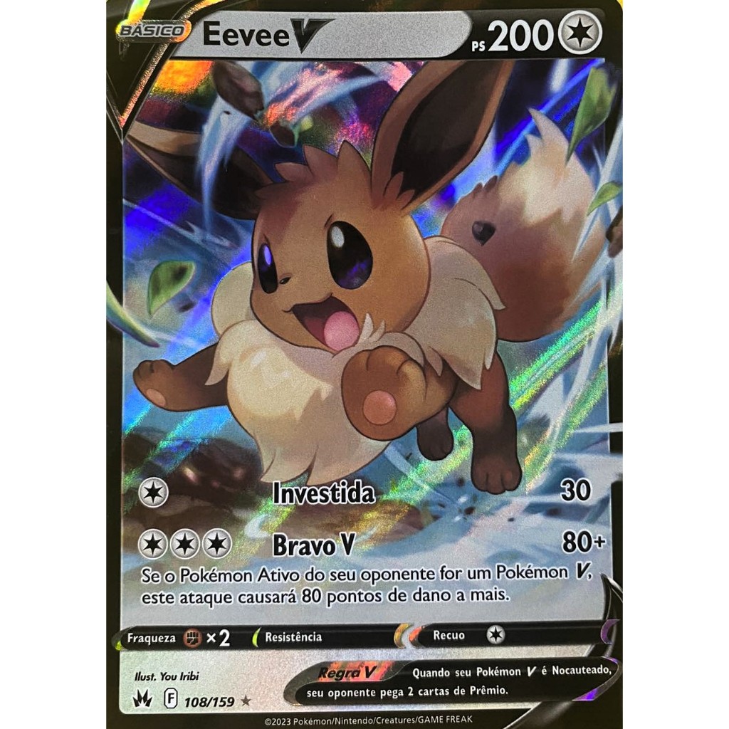 Carta Eevee V Coleção Realeza Absoluta Pokemon TCG | Shopee Brasil