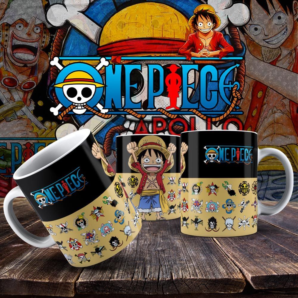 Caneca Do One Piece Chibi - Mugiwaras - Monkey D. Luffy Personalizada ...