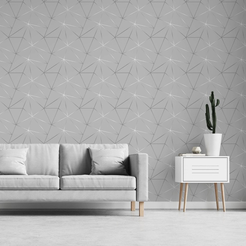 Papel De Parede Zara Cinza Prata 5 Metros X 45cm Adesivo Autocolante