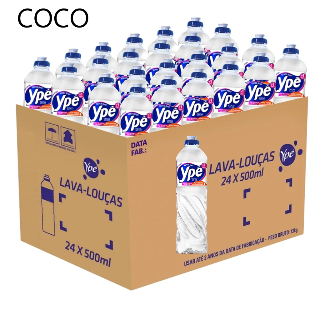 Detergente Ypê Lava Louças Liquido Caixa Fechada 24 Unidades 500 ml Ipe ...