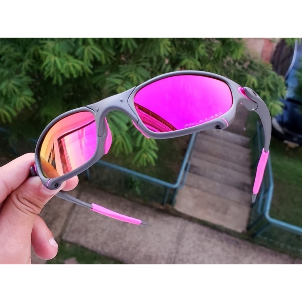 Culos De Sol Juliet Rosa Pink Feminino X Metal Espelhado Lupa Penny Armação Metal Polarizado