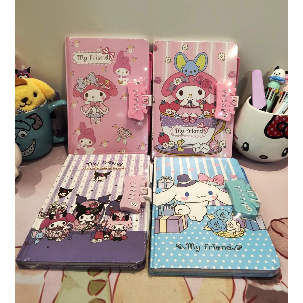 Diário fofo com senha da turma da Hello Kitty, com caneta, Sanrio ...