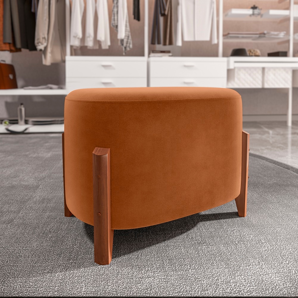 Puff Decorativo P/ Closet Dior Banqueta Cor Terra Cota | Shopee Brasil