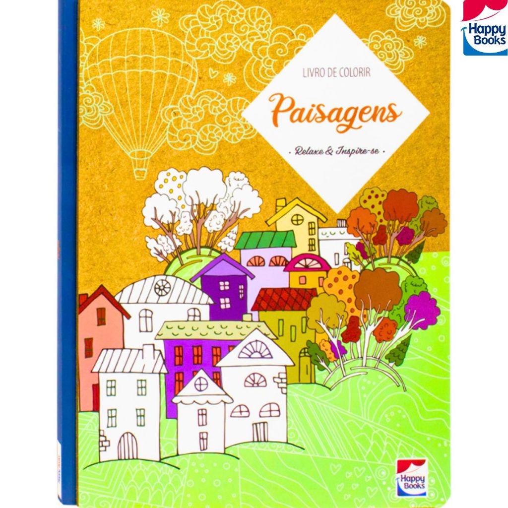 Livro de Colorir Adulto Antiestresse Anti Stress 64 pág. Capa Dura ...