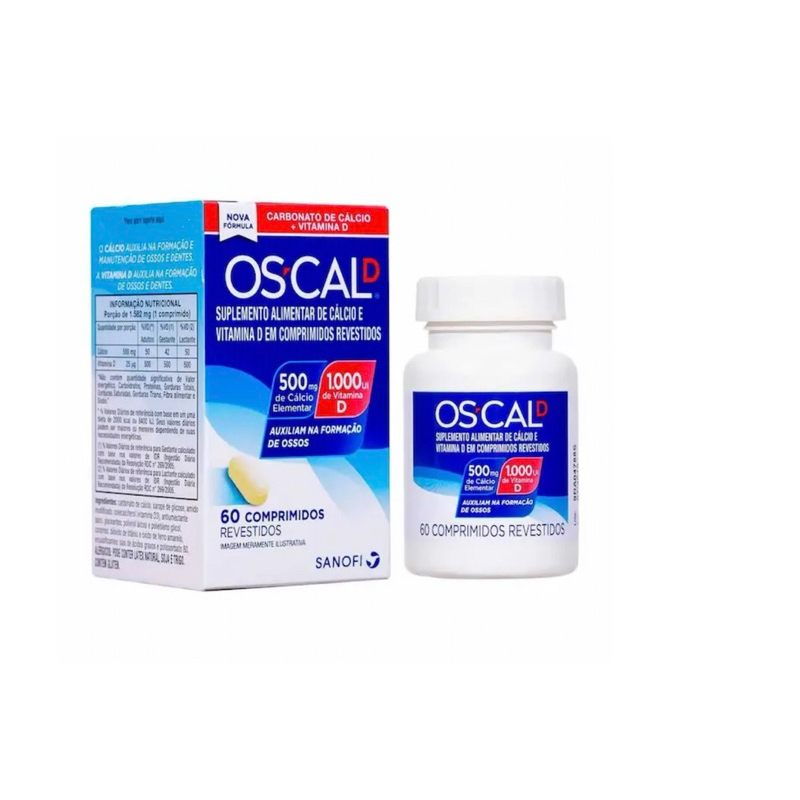 Oscal D 500mg + 1000UI com 60 Comprimidos Revestidos | Shopee Brasil