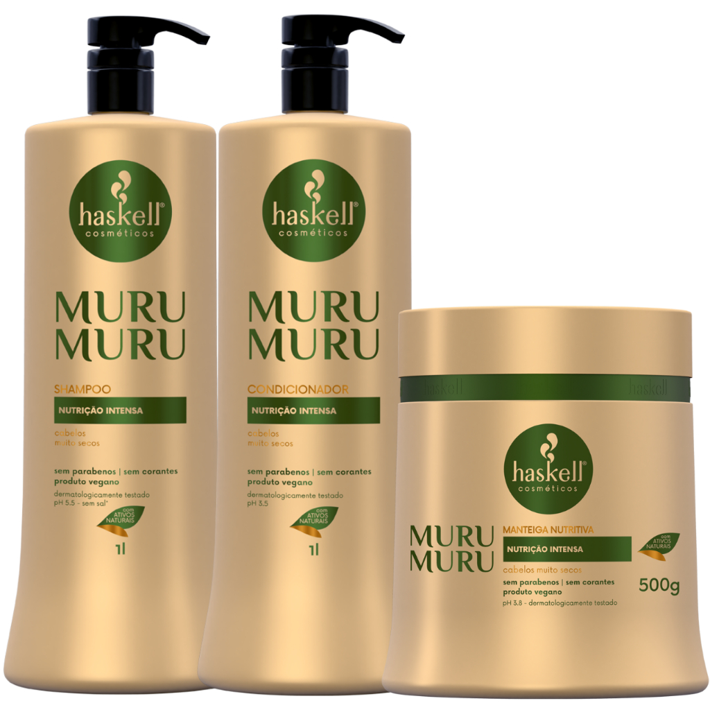 Kit Murumuru Haskell Shampoo Condicionador 1L Máscara 500g | Shopee Brasil