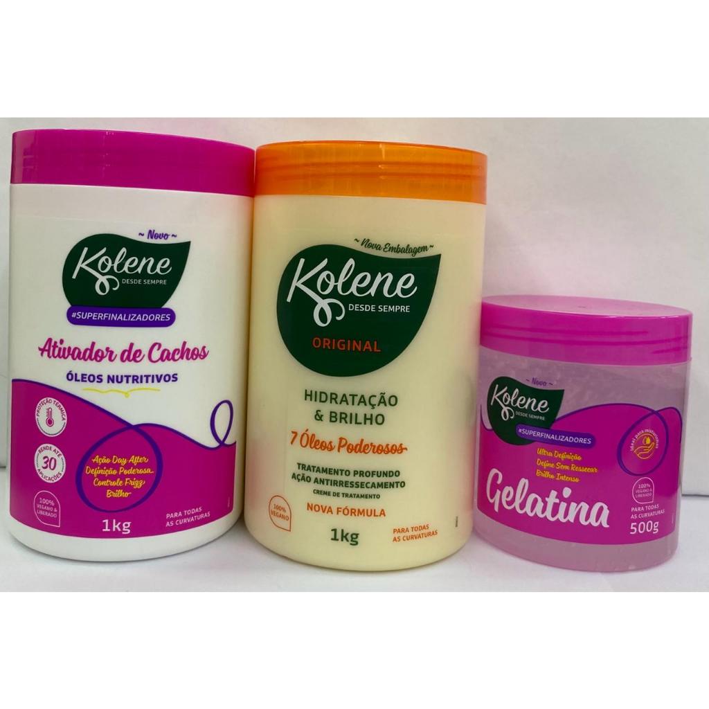 kolene kit Ativador 1kg ,Tratamento óleos Poderosos 1 kg e Gelatina ...
