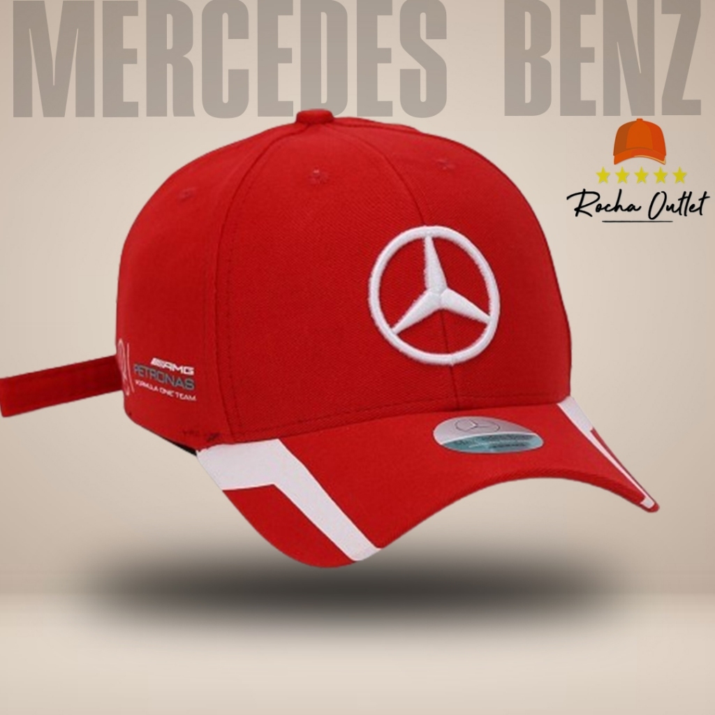Boné Mercedes Benz F1 Masculino Aba Curva Ajustável | Shopee Brasil