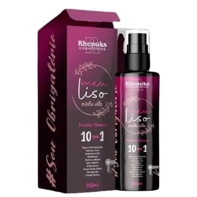 Kit com 2 Spray Protetor Térmico 10 em 1 Capilar Meu liso Minha Vida 200ml CADA Rhenuks | Shopee ...