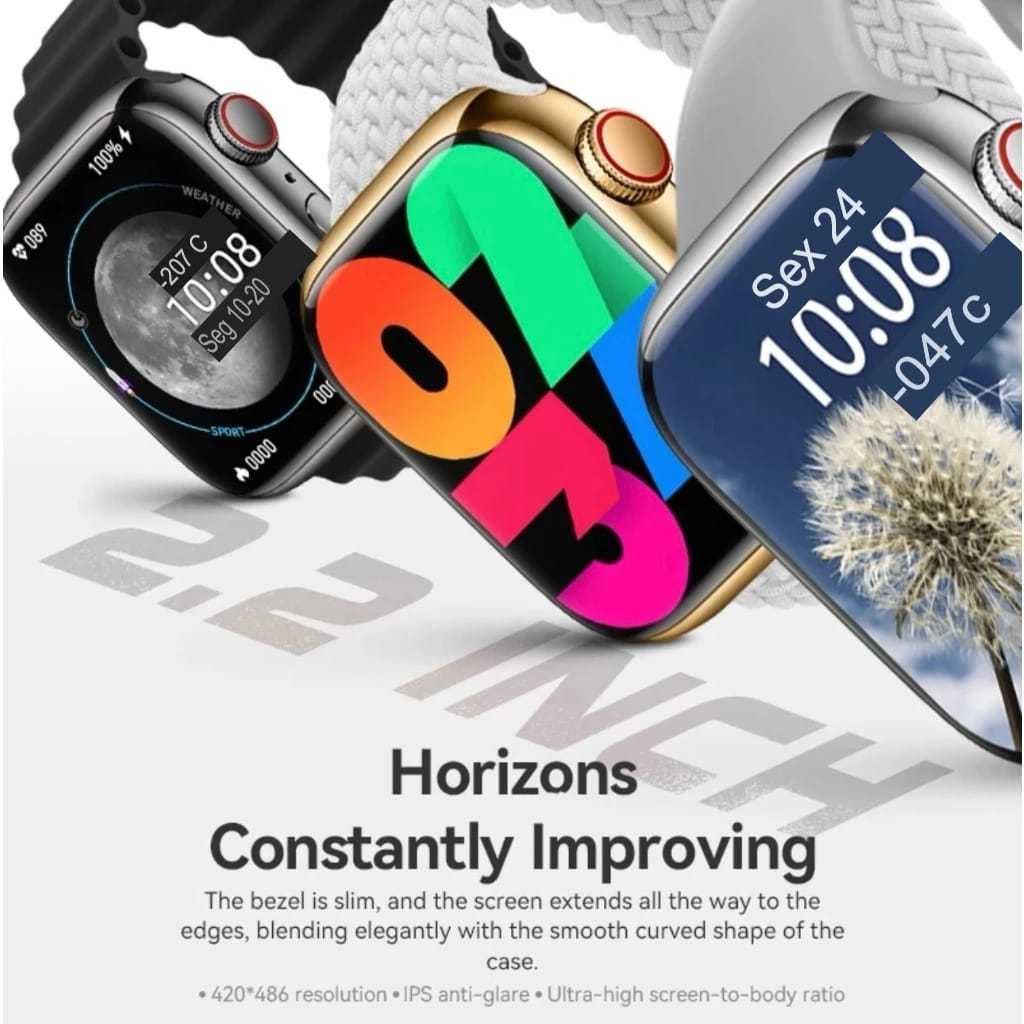 Smartwatch HW9 Pro Max Serie 9 Tela Amoled 2.2 inch 3 Pulseiras Extra ...