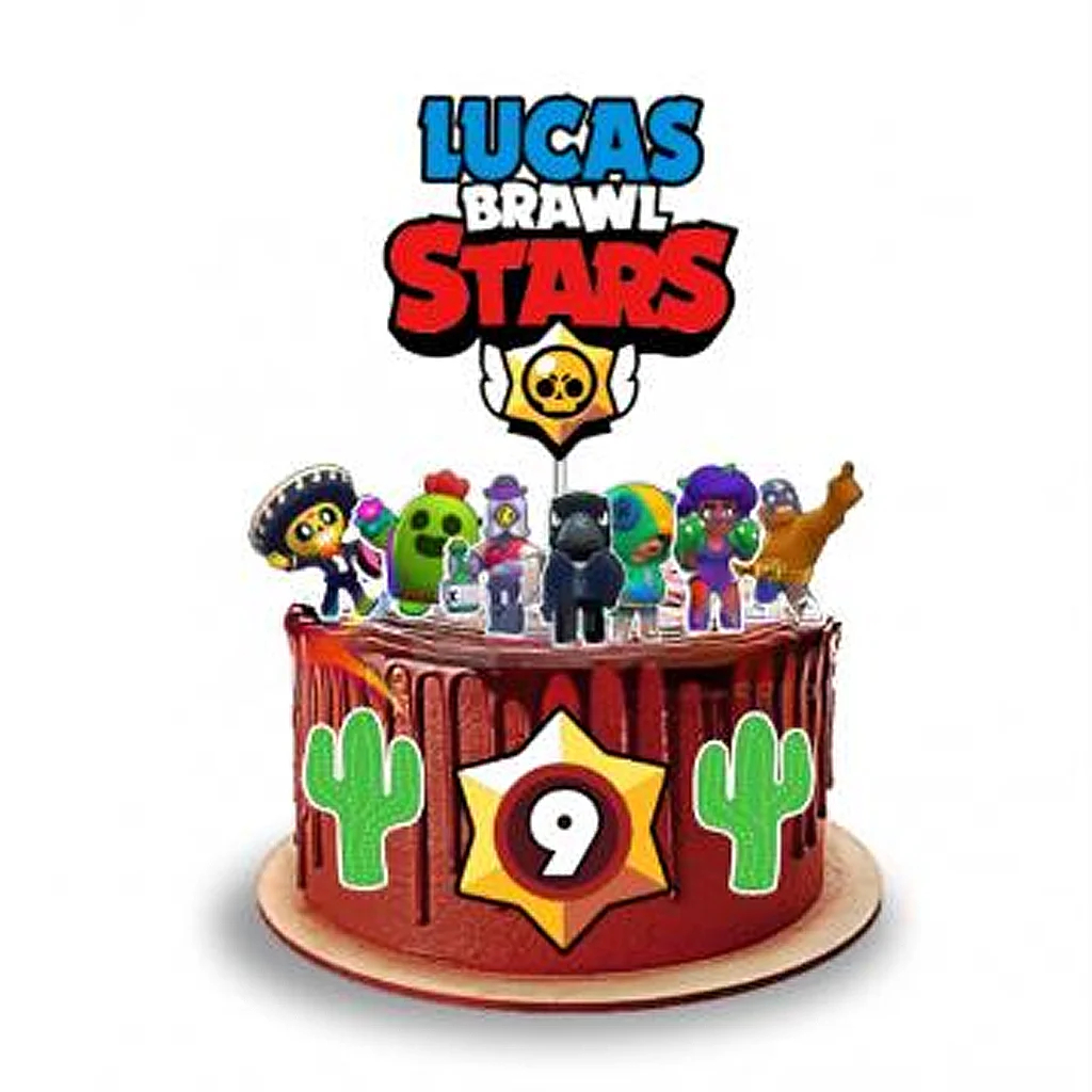Toppo Topper de bolo personálizaveis BRAWL STARS | Shopee Brasil