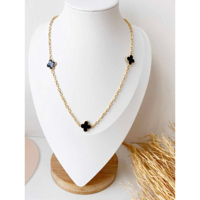 Colar trevo Virgínia dourado folheado | Shopee Brasil