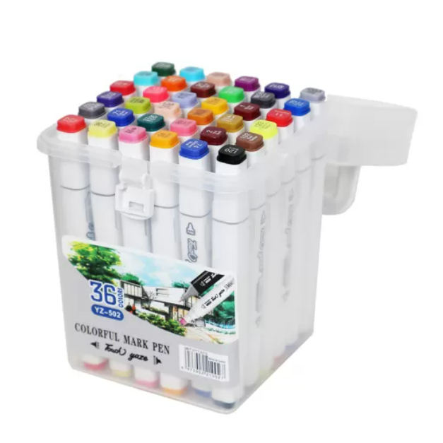 Estojo De Canetinhas Escolar Com Ponta Dupla 36 Cores Colorfull Mark ...