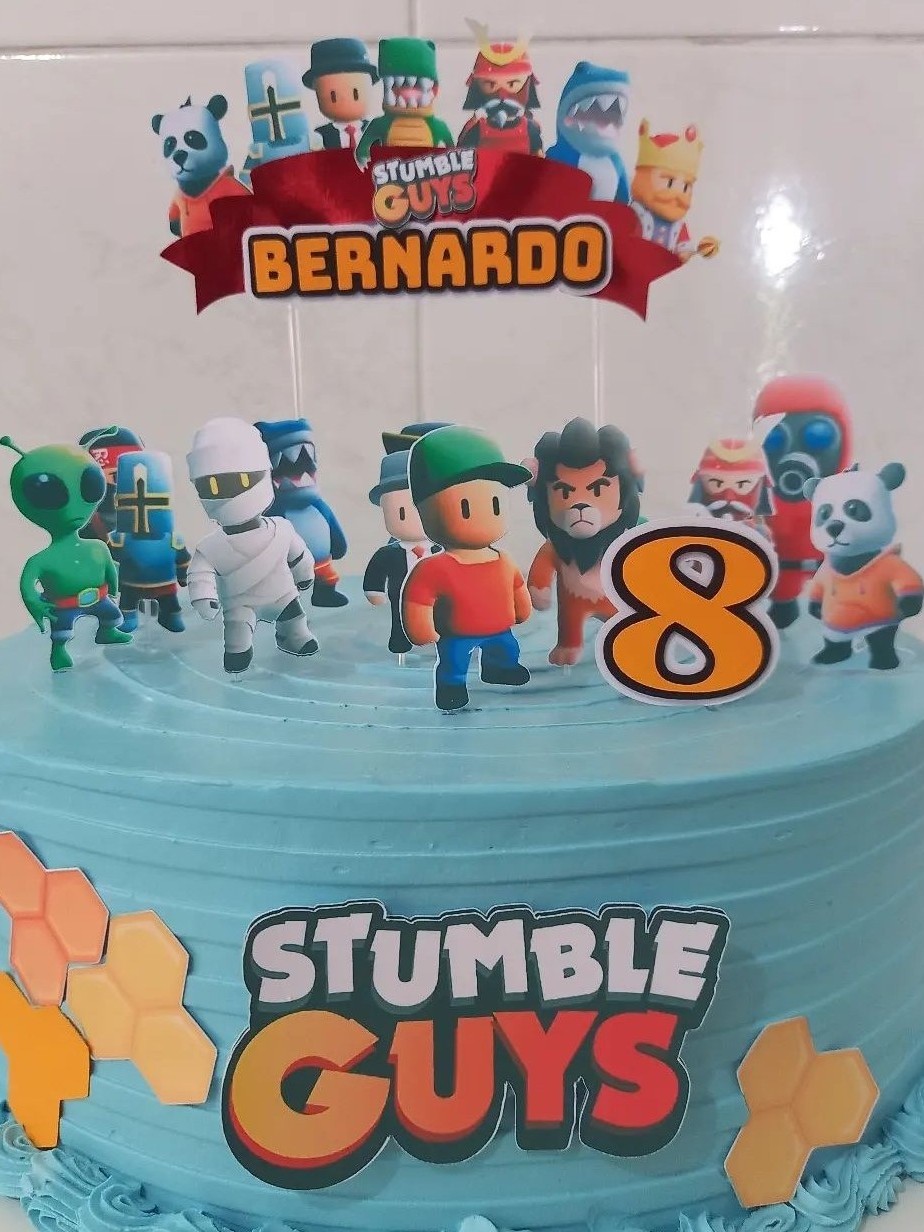 Topo Topper de Bolo Personalizado Festa Aniversário Infantil Stumble ...