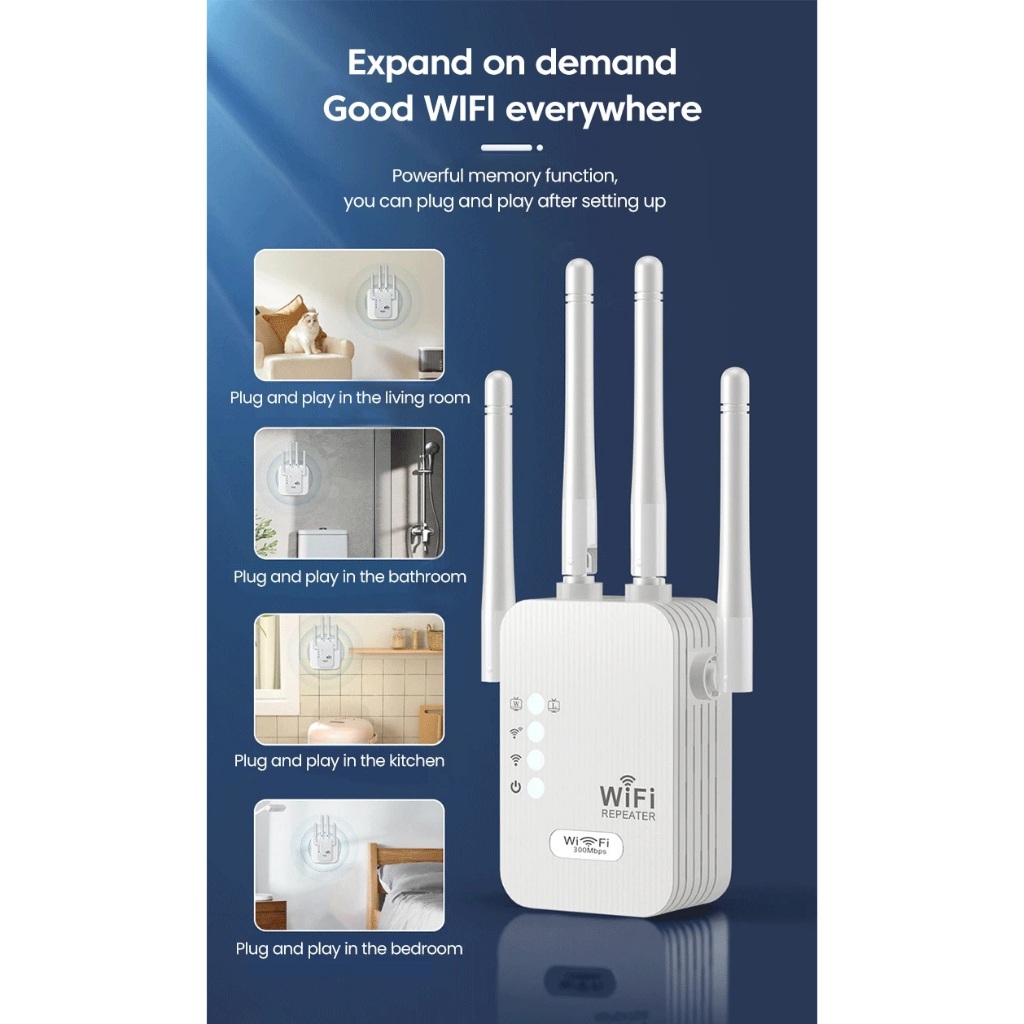Repetidor Wireless WiFi 300M - Extensor WiFi Long Range Wireless WIFI ...