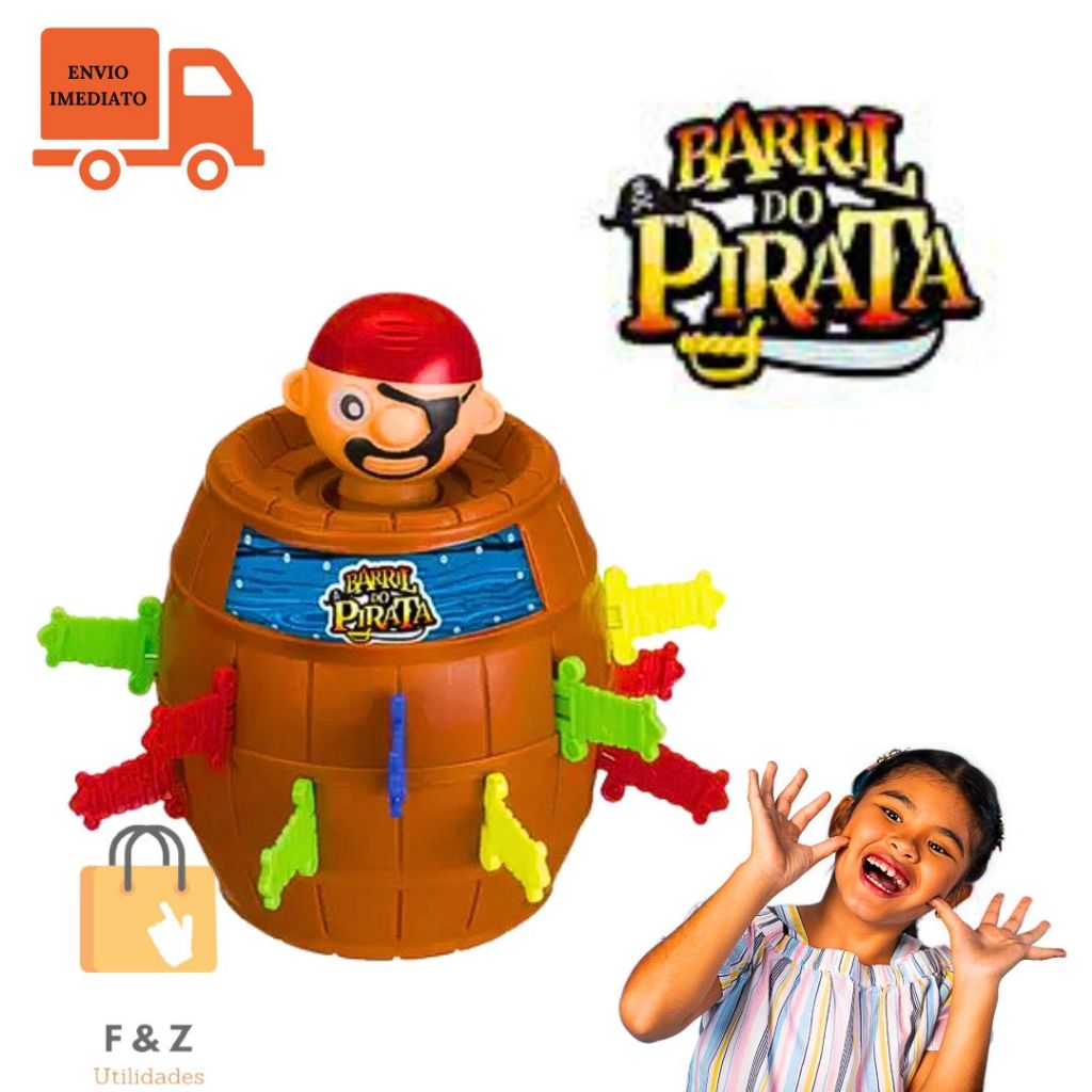 Brinquedo Mini Barril Do Pirata Jogo Pula Pirata P/ Crianças Menino ...