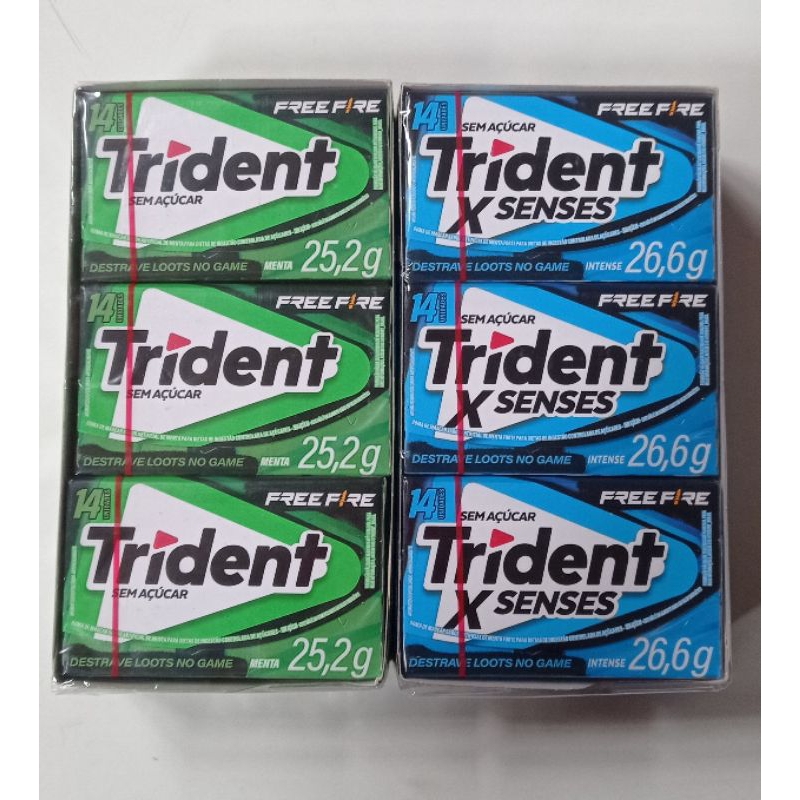 Trident do Free Fire Edição Especial caixa com 12 unidades igual a 12 ...