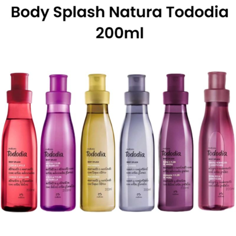 Body Splash Natura Ameixa e Flor de Baunilha, Algodão, macadâmia, Amora ...