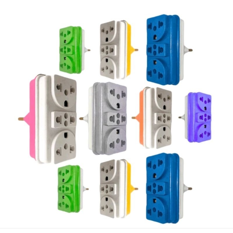 Kit com 10 Adaptadores Tomada Benjamim T 3 Entradas Multiplicador de ...