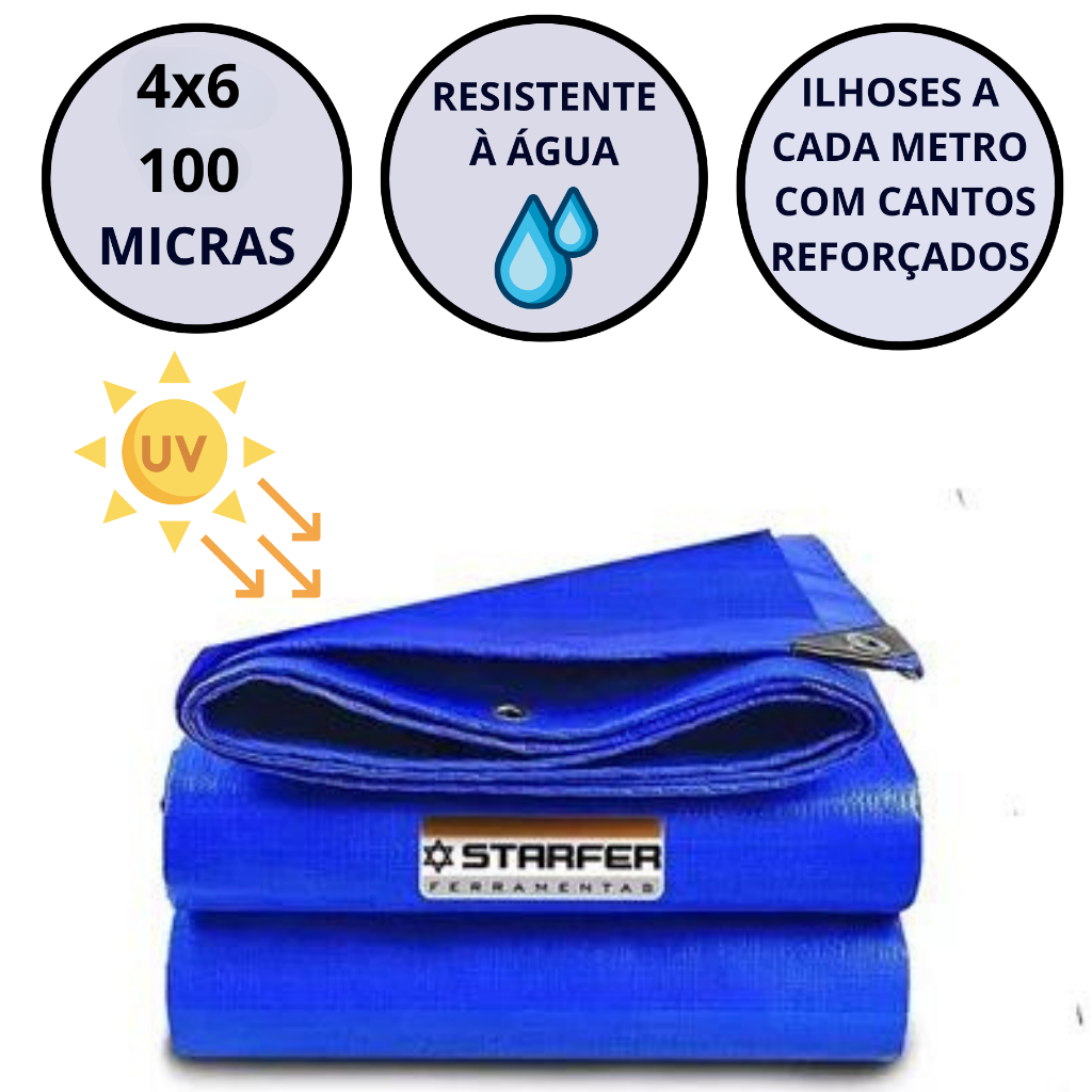 Lona Leve Plástica Cobertura Impermeavel Azul 6x4 | Shopee Brasil