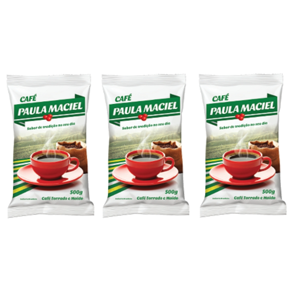 Café Paula Maciel Tradicional 3 pacotes 500g | Shopee Brasil