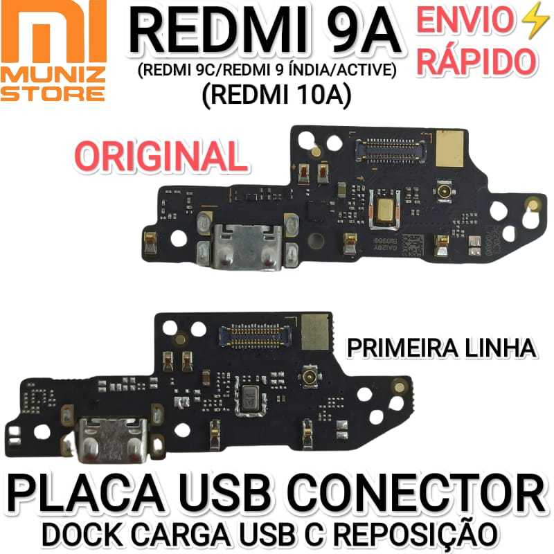 Conector Redmi 9 India/9C/9A/Active/10A Xiaomi Placa De Carga Micro USB ...