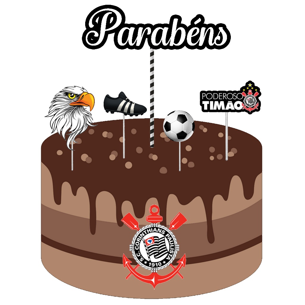 Topo/Topper para bolo Corinthians | Shopee Brasil