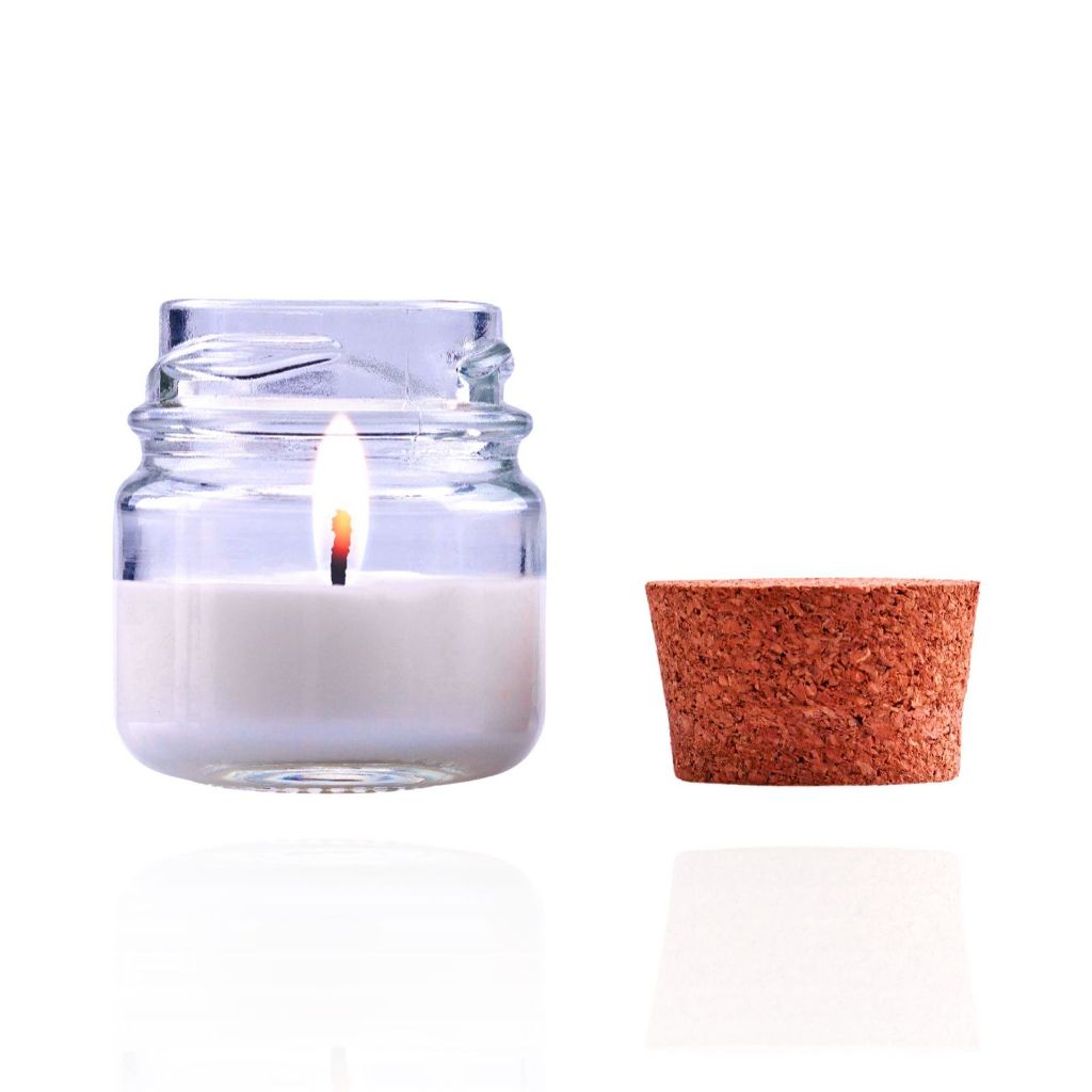 20 Potes P/ Velas Aromáticas com Tampa de Rolha Premium + 20 Pavios ...