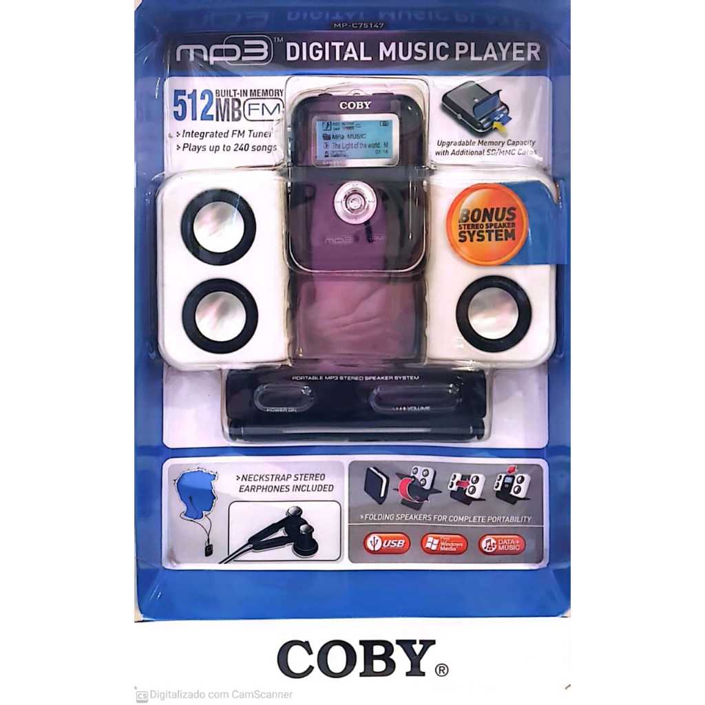 MP3 Digital Music Player COBY com caixa de som | Shopee Brasil
